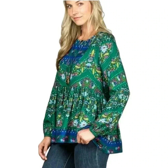Matilda Jane | Tops | Matilda Jane Womens M Make Believe Evergreen Boho ...